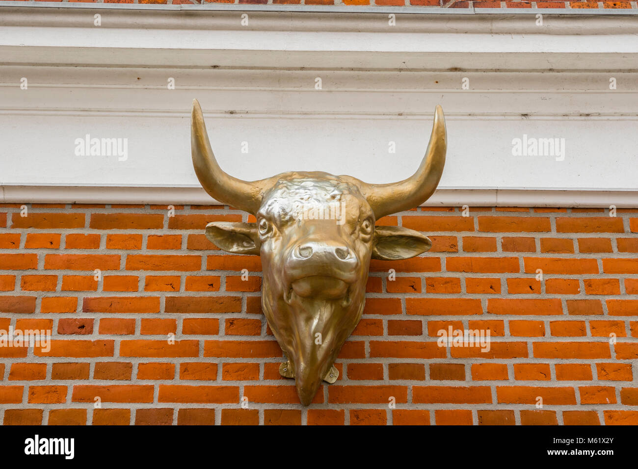Bulls Head a sign for a butcher shop Stock Photo - Alamy