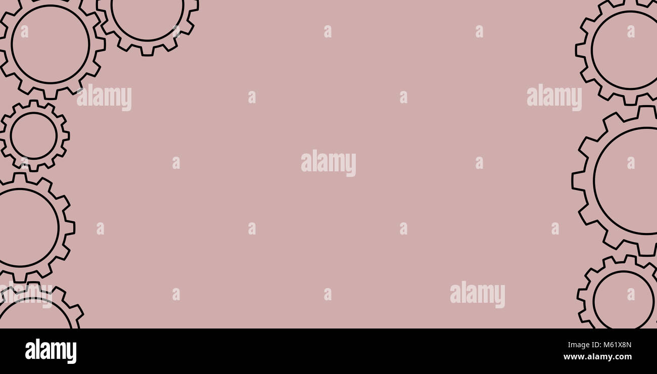 simple cogs and gears illustration backdrop - pastel colors background ...