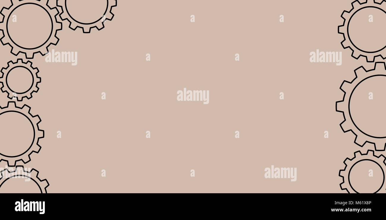 simple cogs and gears illustration backdrop - pastel colors background ...