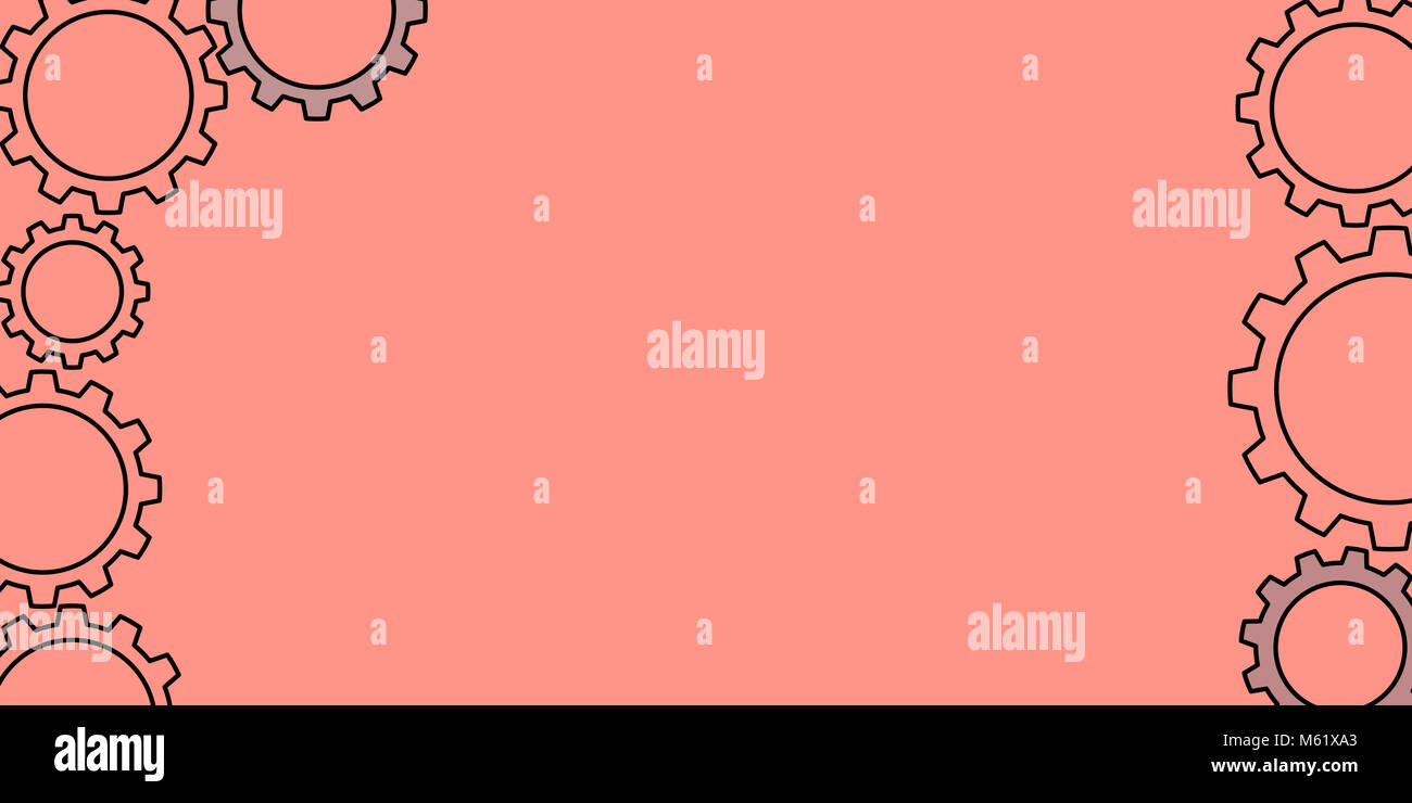 simple cogs and gears illustration backdrop - pastel colors background ...