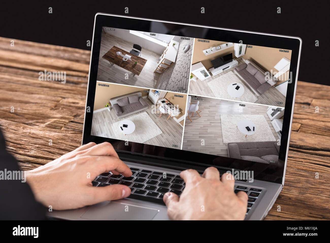 Cctv camera on laptop hi-res stock photography and images - Alamy