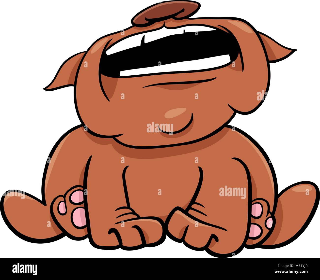 Cartoon Illustration of Bulldog Dog Animal Character Barking or Howling ...