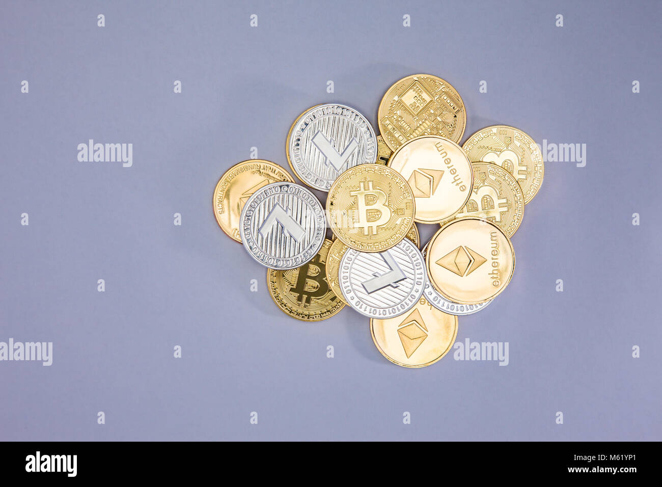A bird's eye view of a pile of crypto currency Stock Photo - Alamy