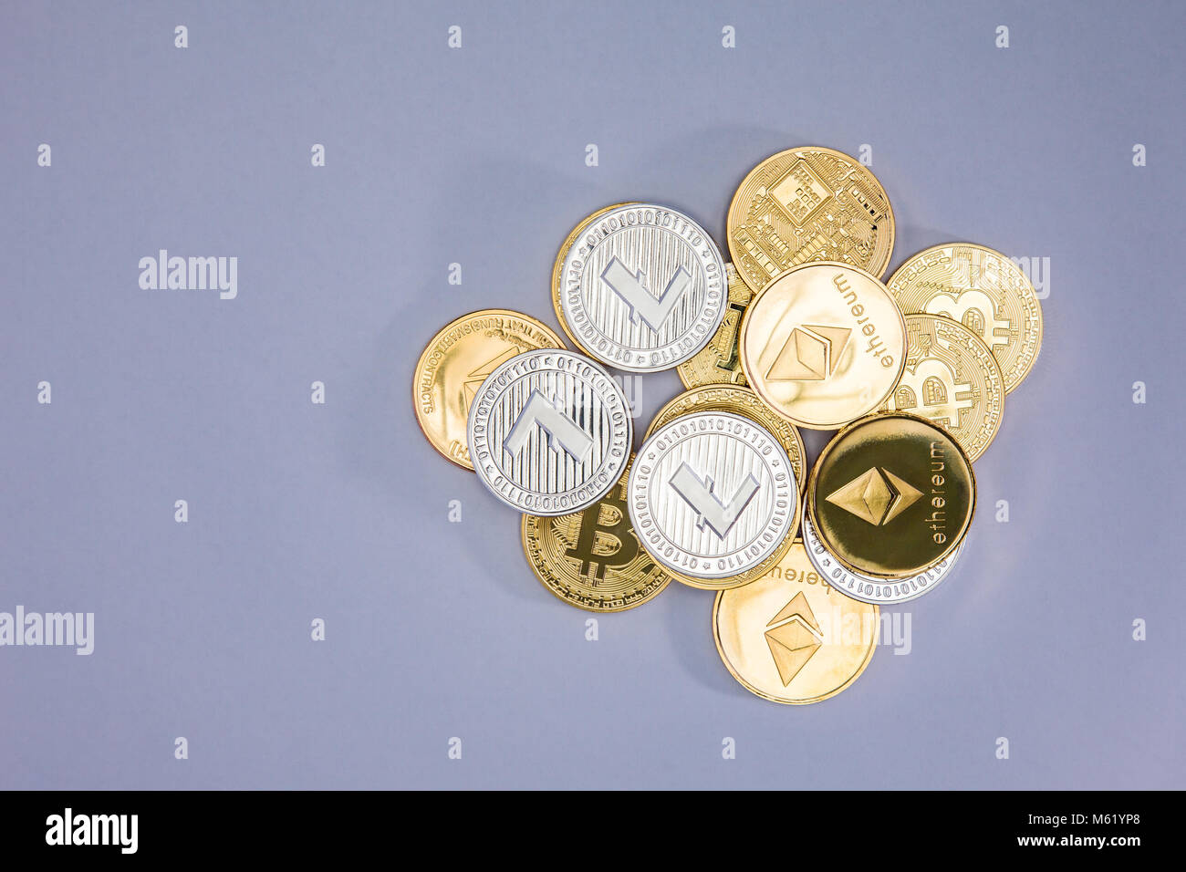 A bird's eye view of a pile of crypto currency Stock Photo - Alamy