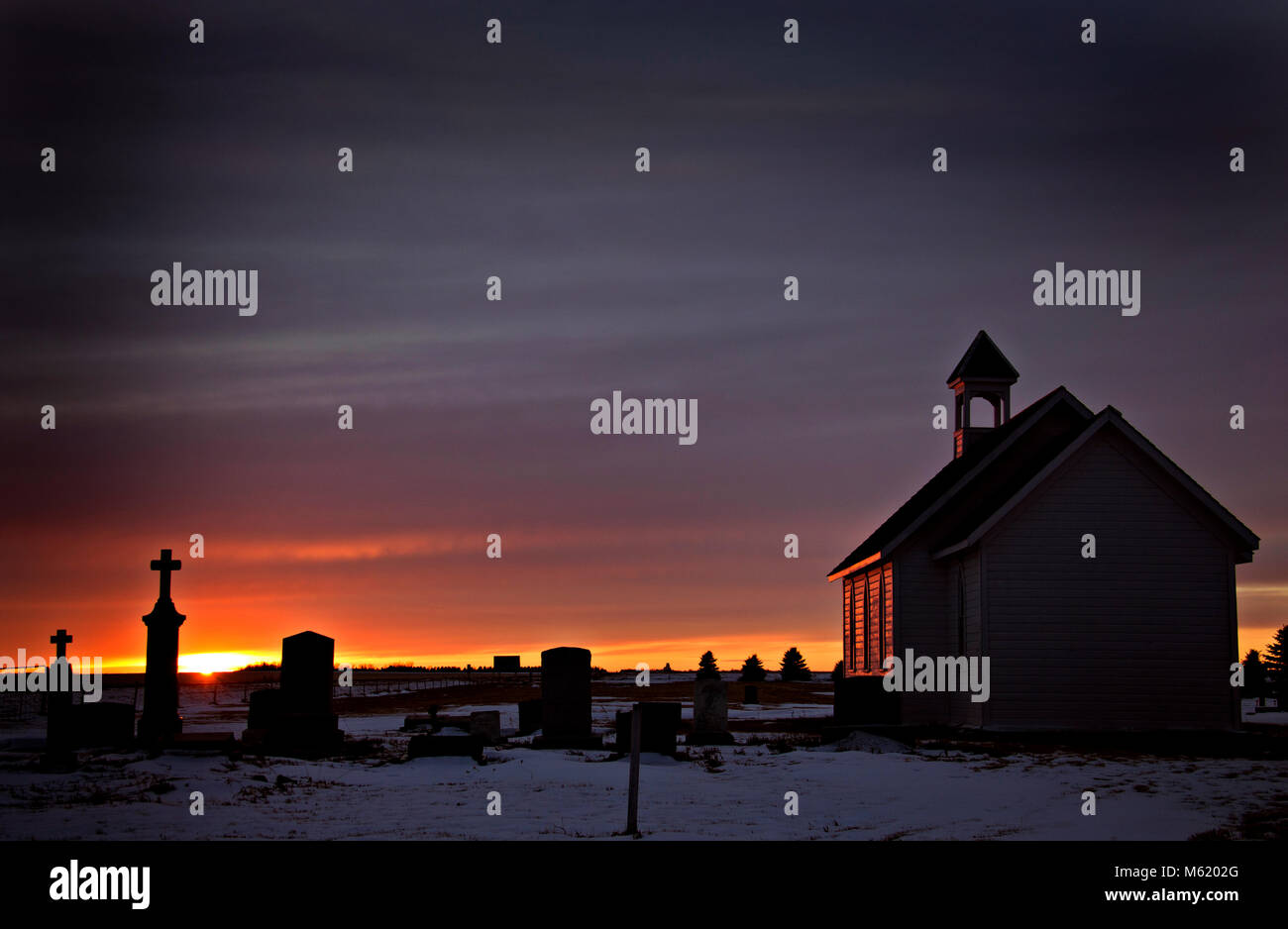 Saskatchewan Prairie Sunset rrural countryside colorful sky Stock Photo ...