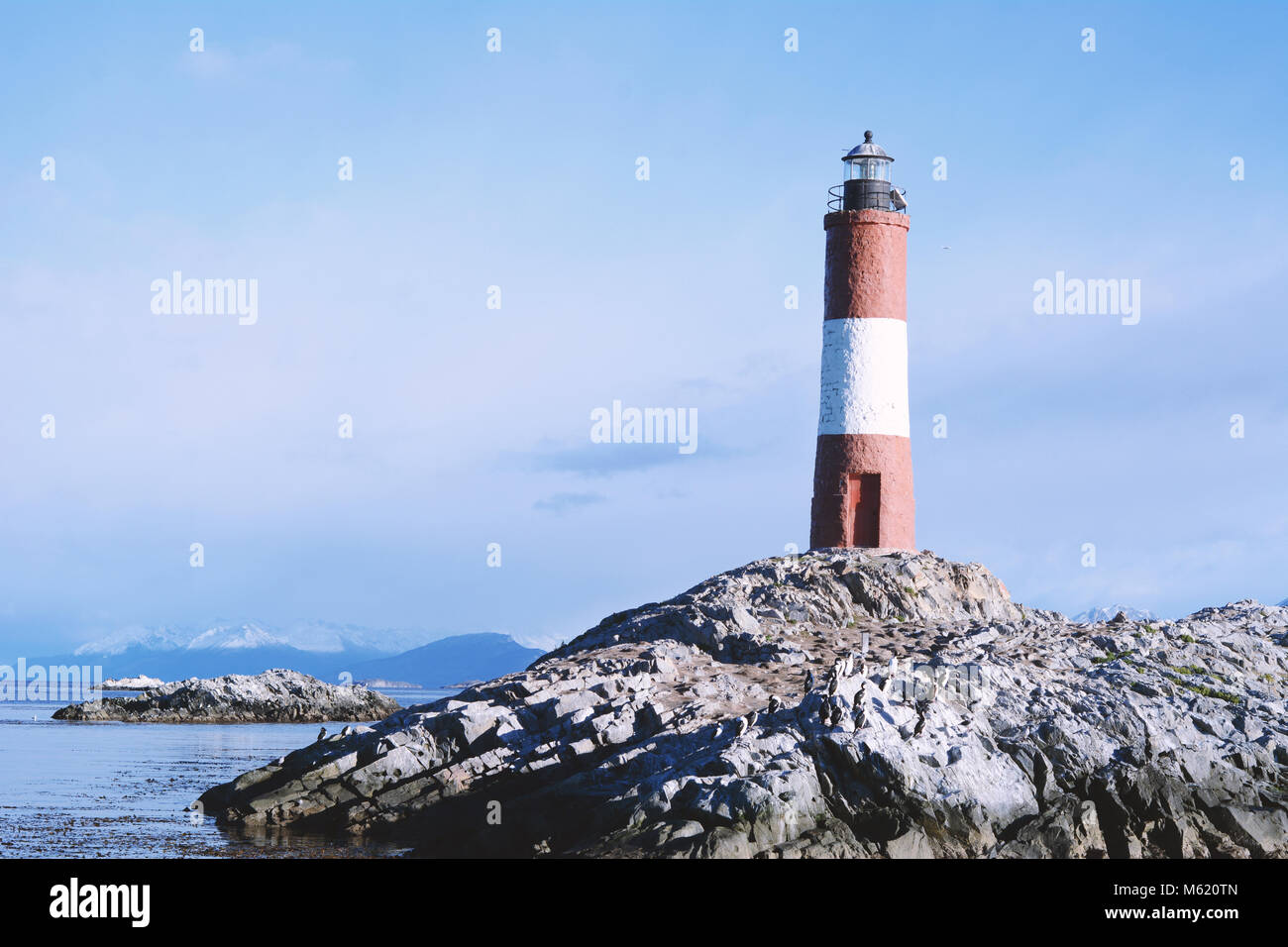 Lighthouse in the Beagle channel in Ushuaia, Tierra del Fuego ...