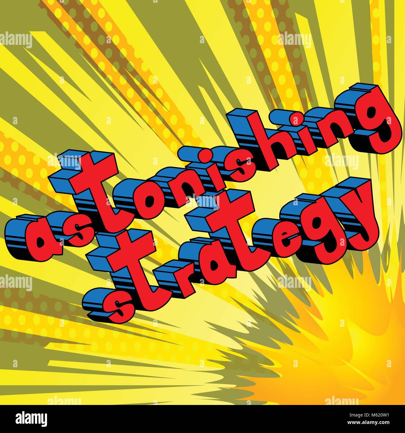 Astonishing Strategy - Comic book style phrase on abstract background ...