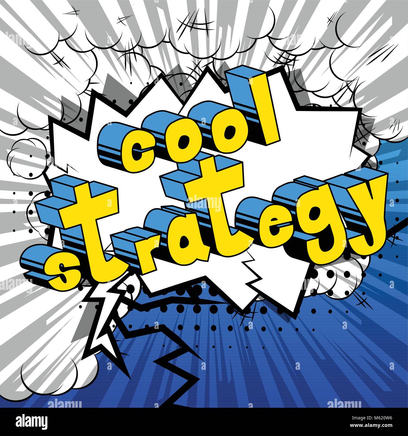 Cool Strategy - Comic book style phrase on abstract background Stock ...