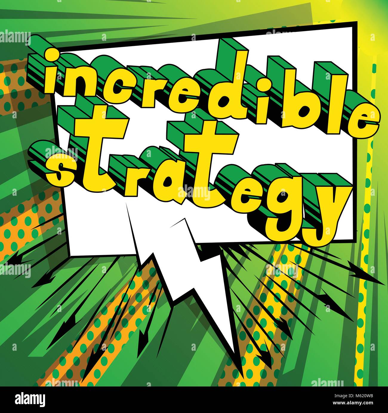 Incredible Strategy - Comic book style phrase on abstract background ...