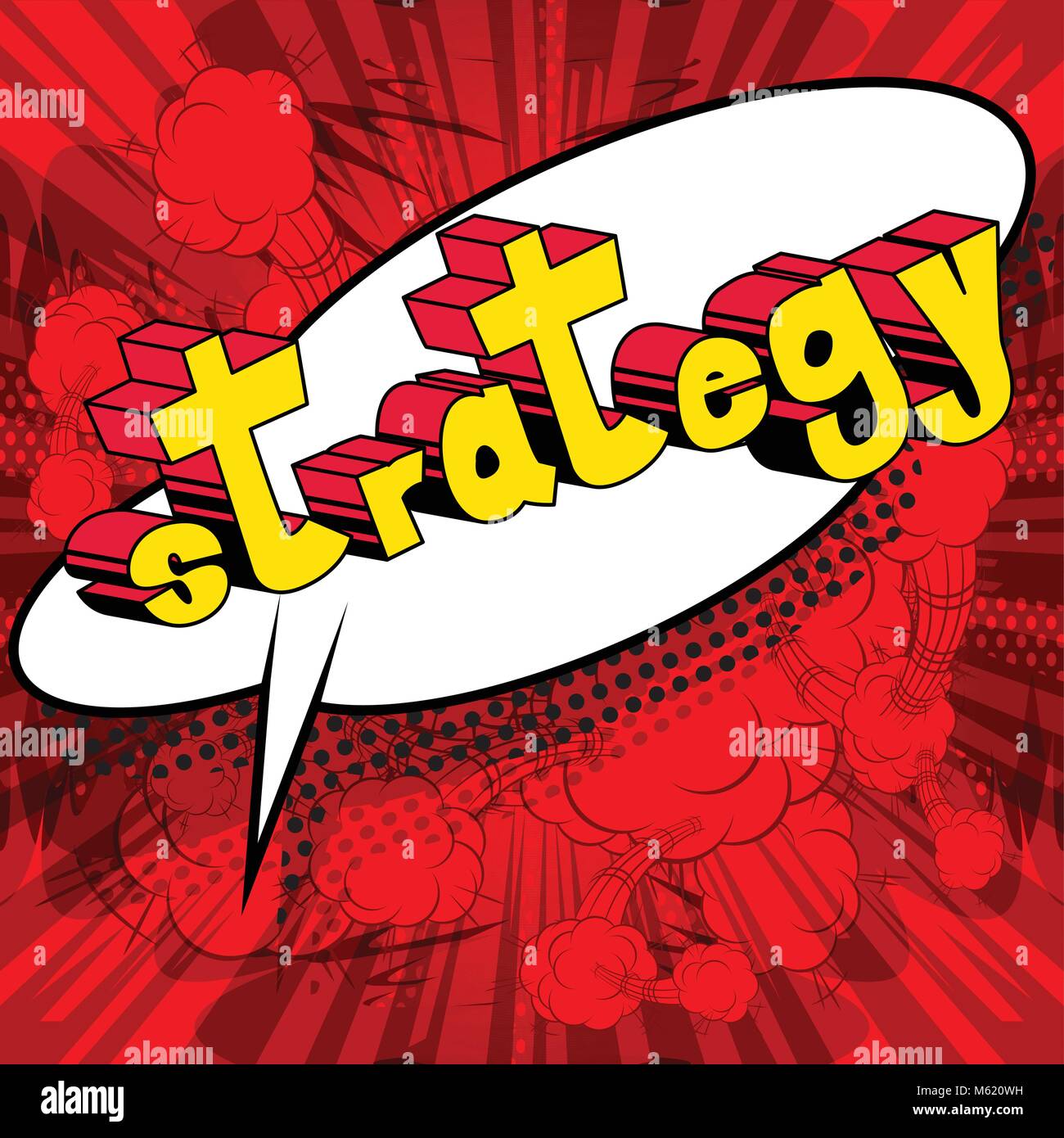 Strategy - Comic book style phrase on abstract background Stock Vector ...