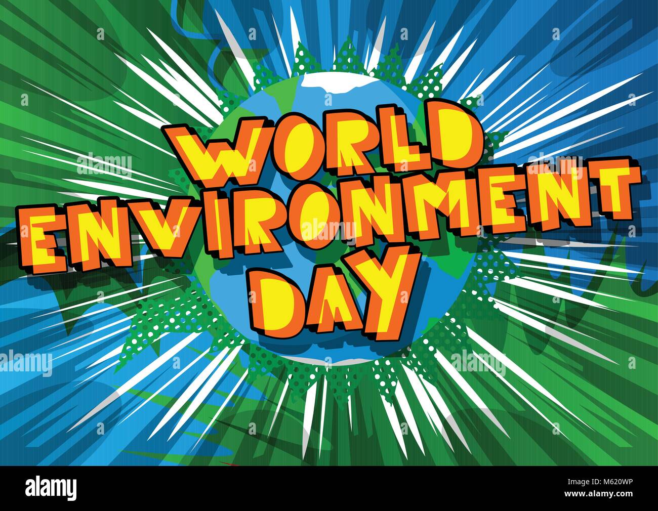 World environment day concept vector illustration greeting card with ...