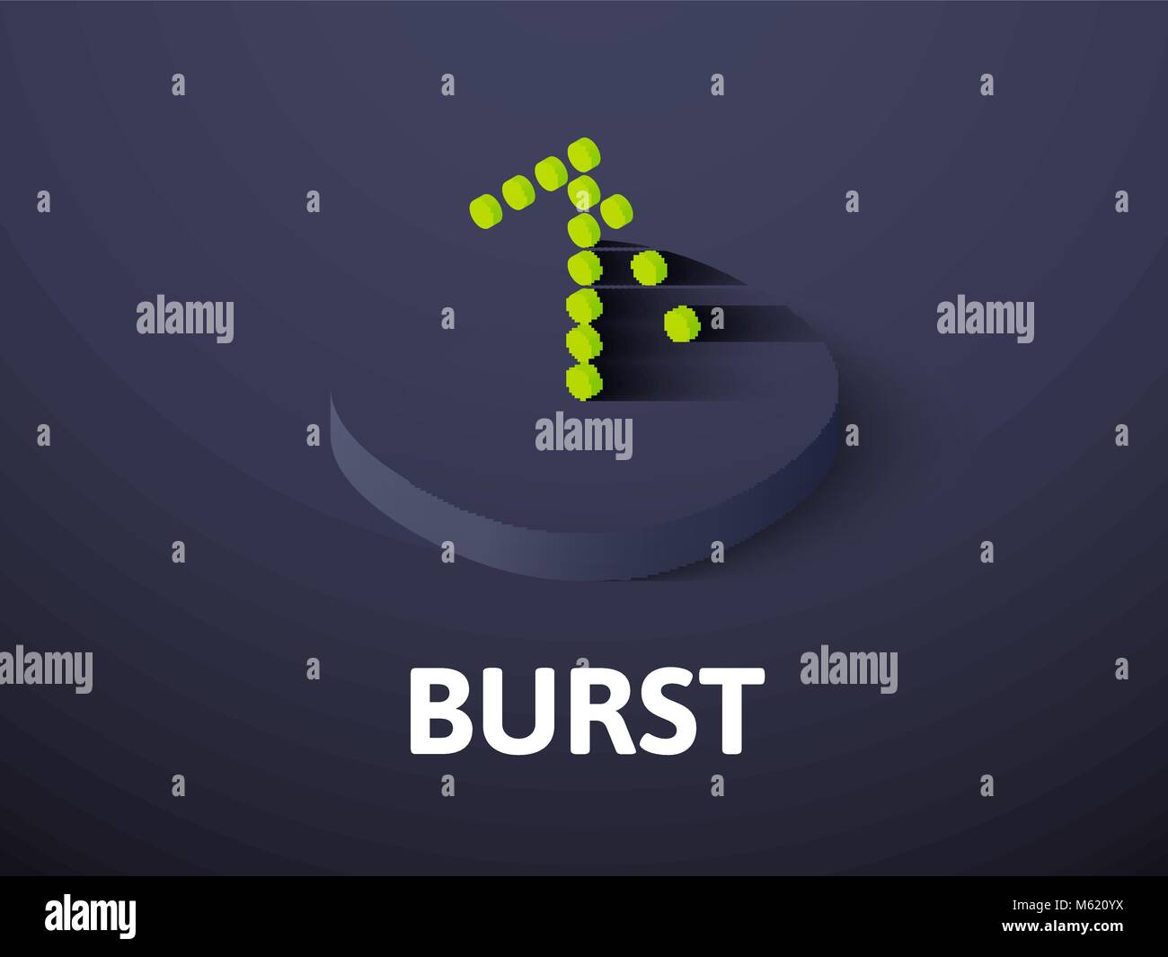 Burst isometric icon, isolated on color background Stock Vector Image ...
