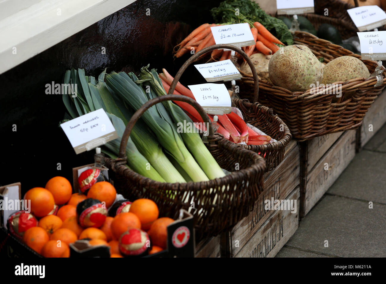 Fresh fruit and vegetables pictured outside a traditional shop in ...