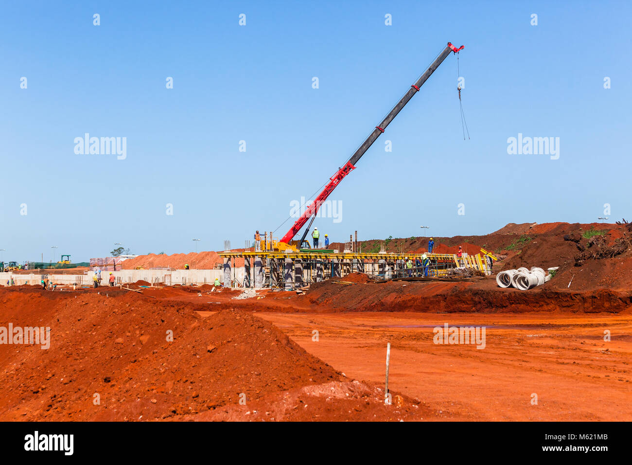 Construction earthworks new building housing engineering projects with ...