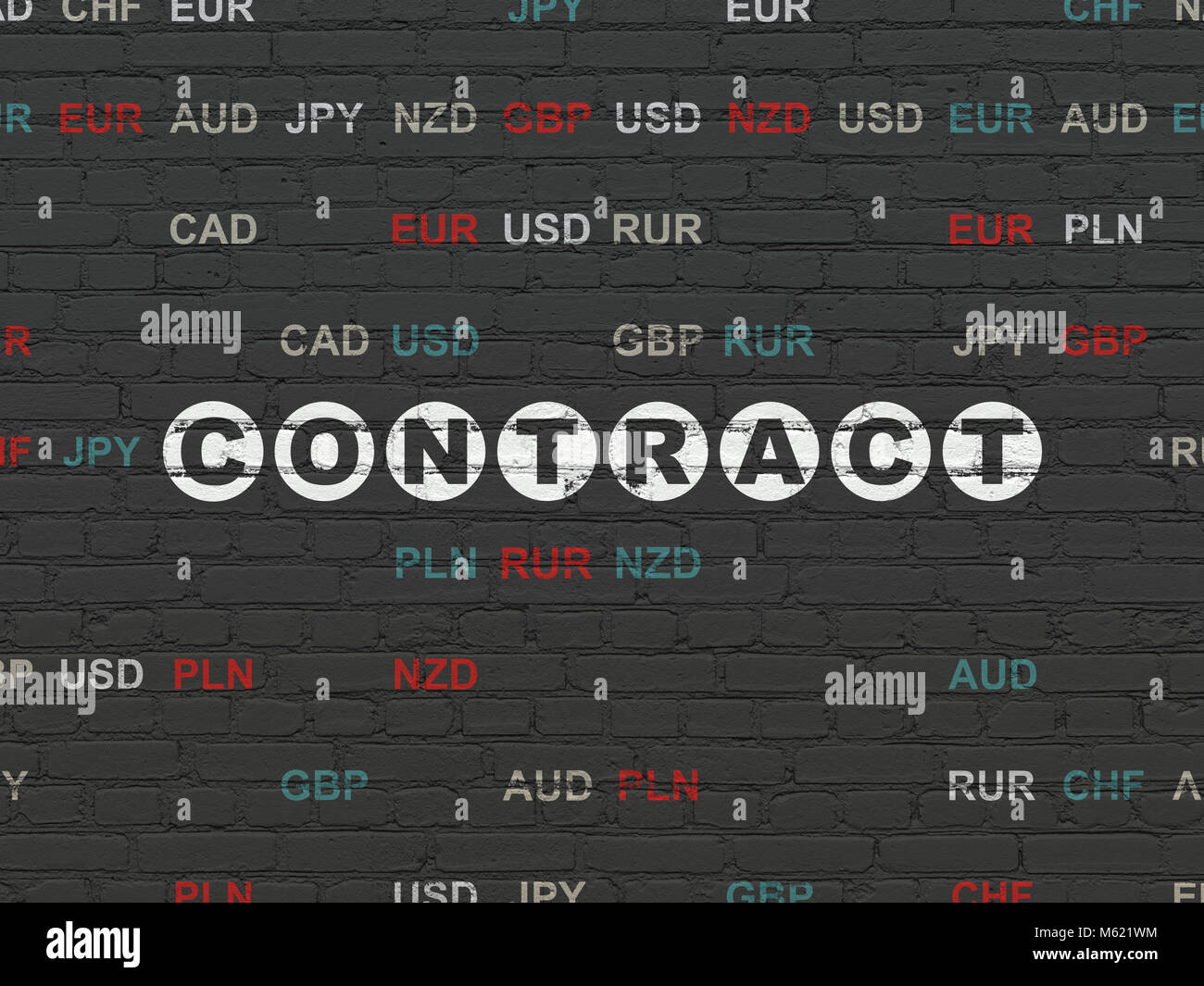 Finance concept: Contract on wall background Stock Photo - Alamy