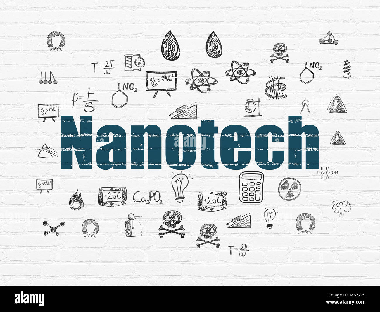 Science concept: Nanotech on wall background Stock Photo - Alamy