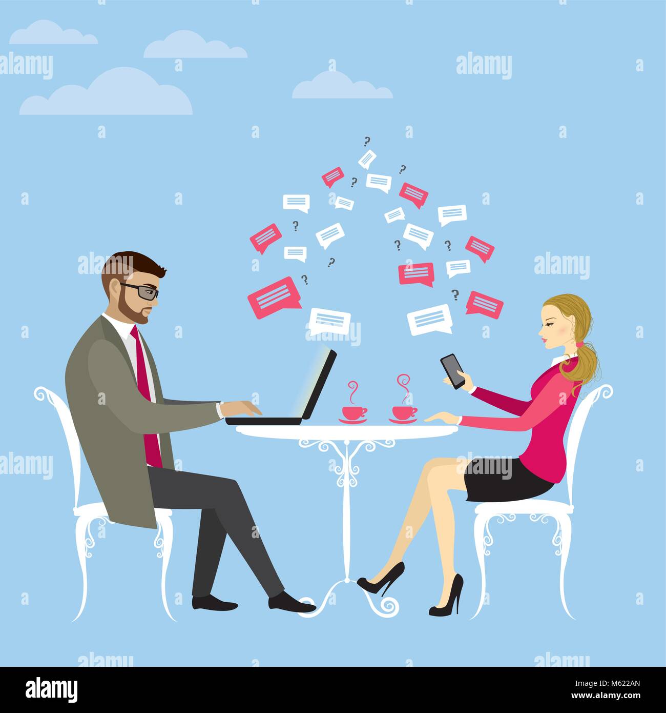 Office workers or business people sitting at the table. Working On ...