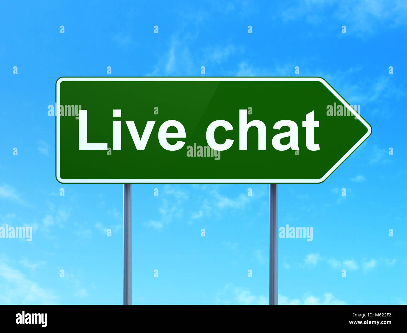 Web design concept: Live Chat on road sign background Stock Photo - Alamy