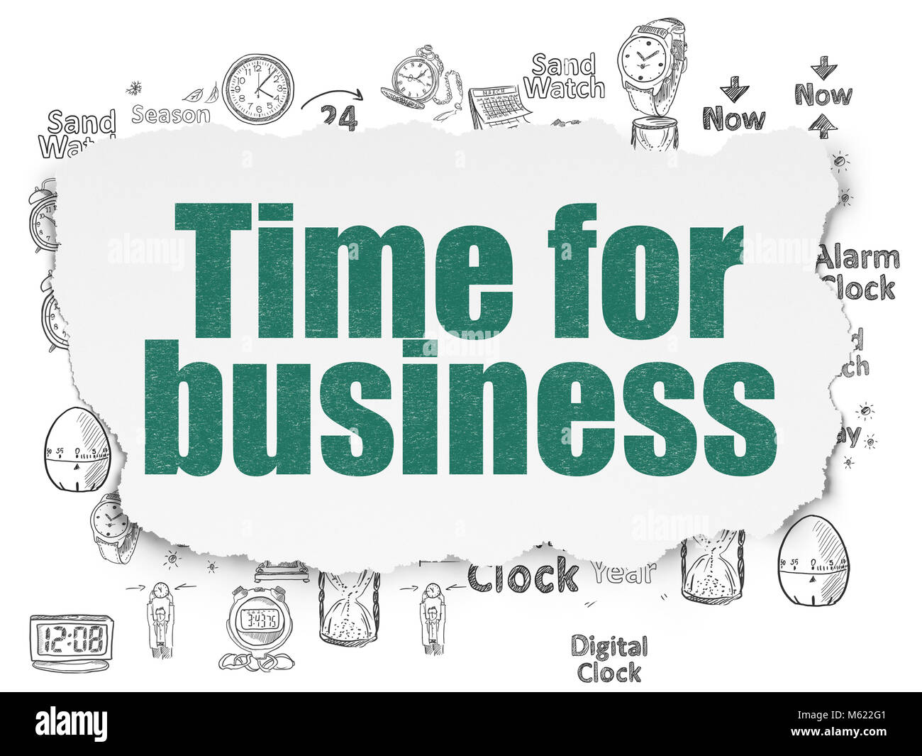 Timeline concept: Time for Business on Torn Paper background Stock ...