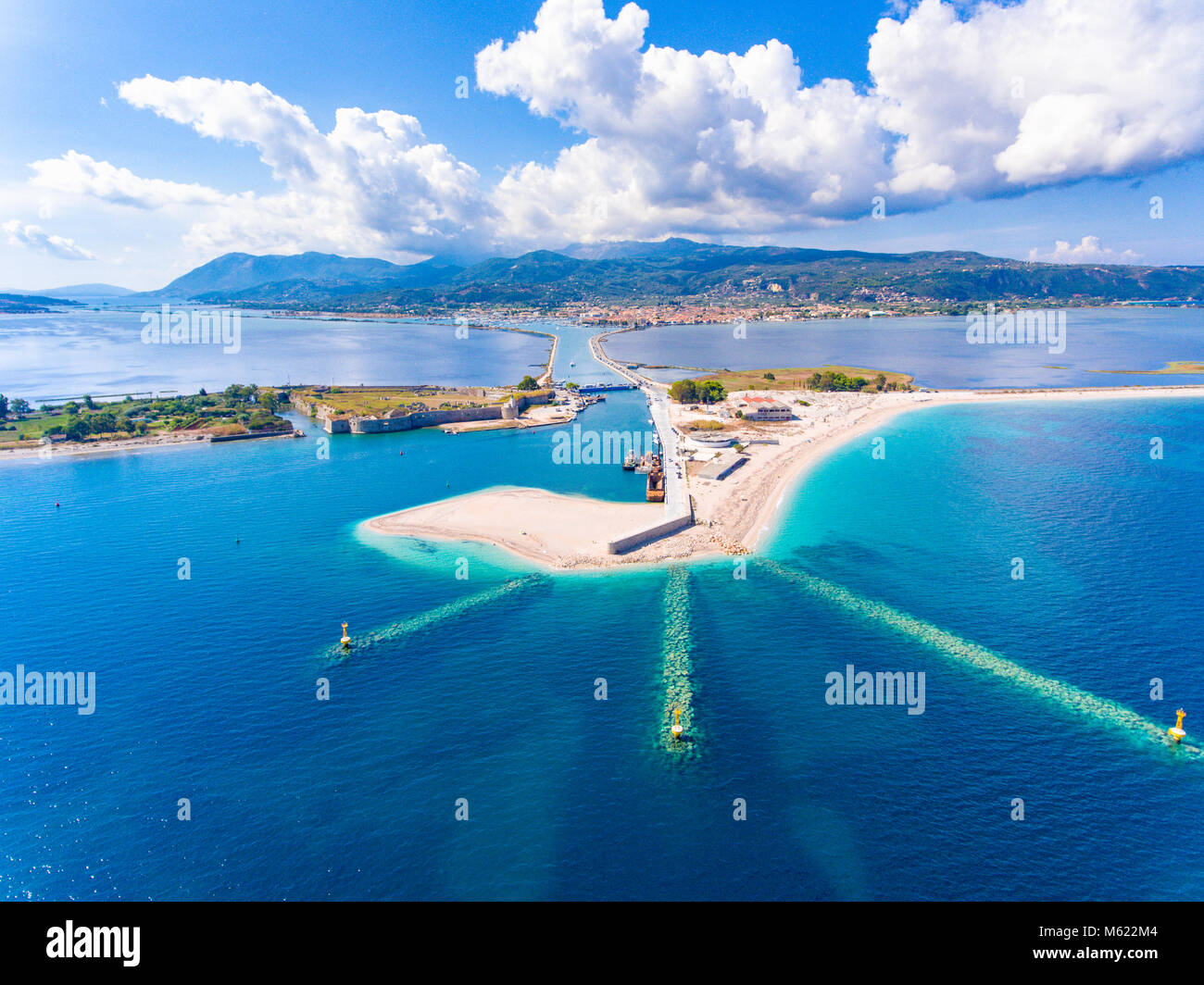 Lefkada Town and Beach birds eye view in Lefkada Island Greece Stock ...