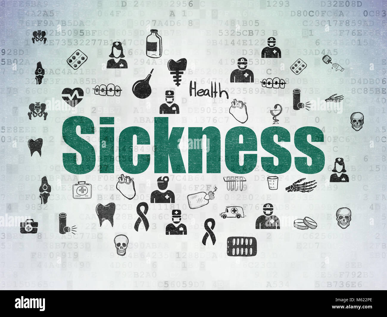 Health concept: Sickness on Digital Data Paper background Stock Photo ...