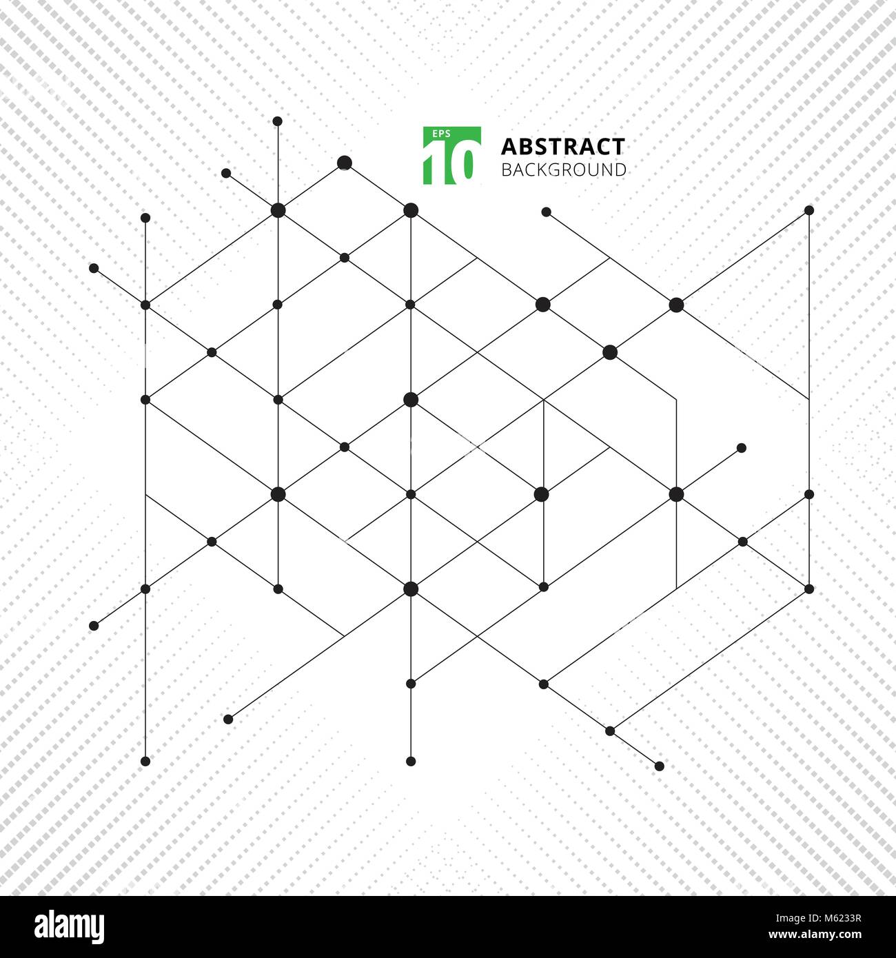 Abstract modern structure geometric pattern lines black technology ...