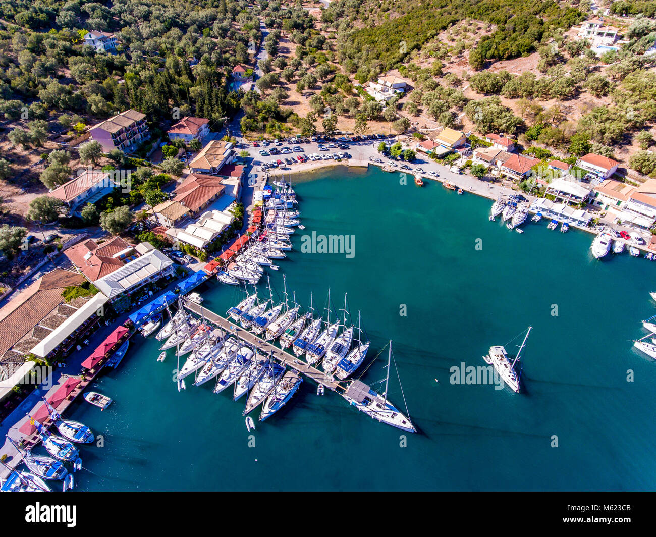Yachts ancored at Sivota Bay Lefkada Greece island Stock Photo - Alamy