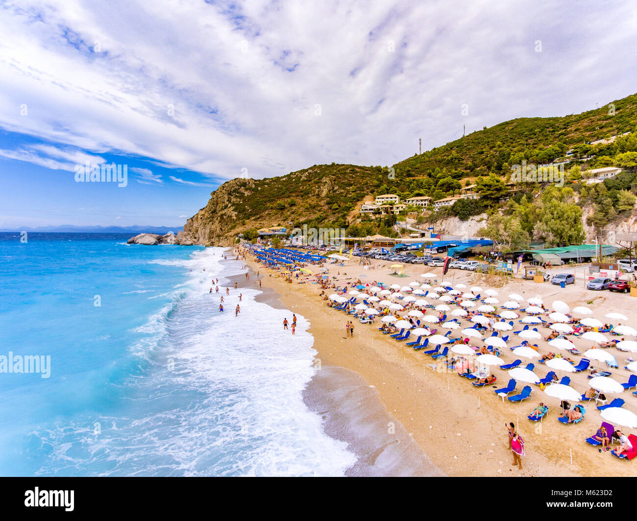 Kathisma Beach birds eye view in Lefkada Island, Greece Stock Photo - Alamy