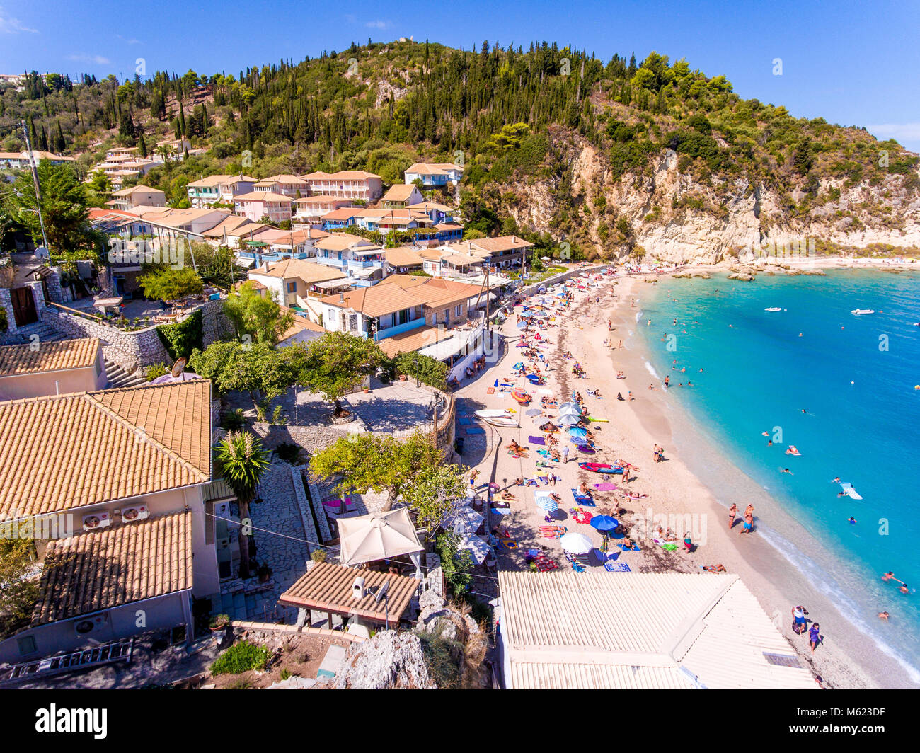 The beach of Agios Nikitas near Lefkada Town, Greece Stock Photo - Alamy