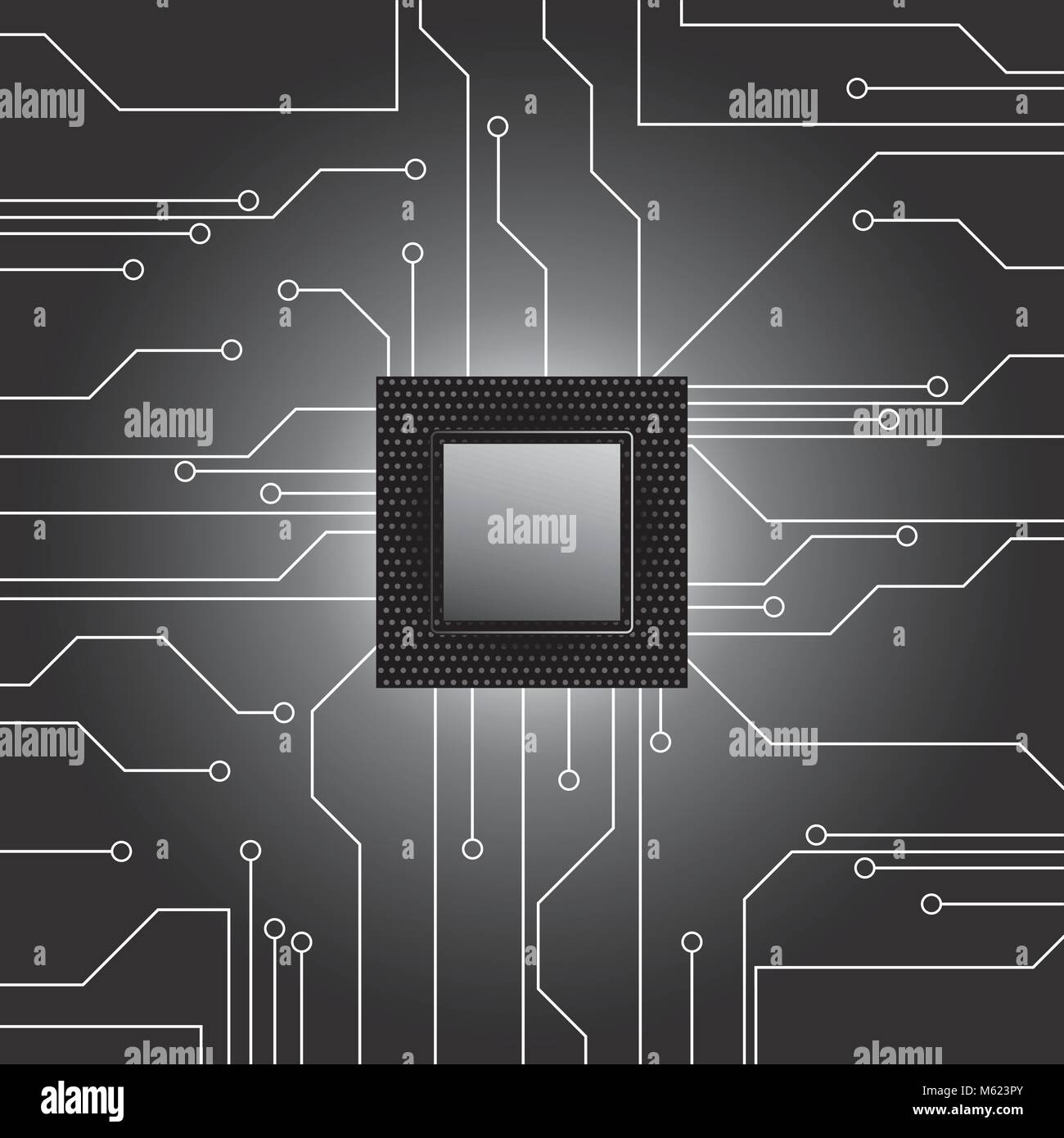 Cpu. Microprocessor. Microchip. Circuit board. Vector illustration Stock Vector Image & Art - Alamy
