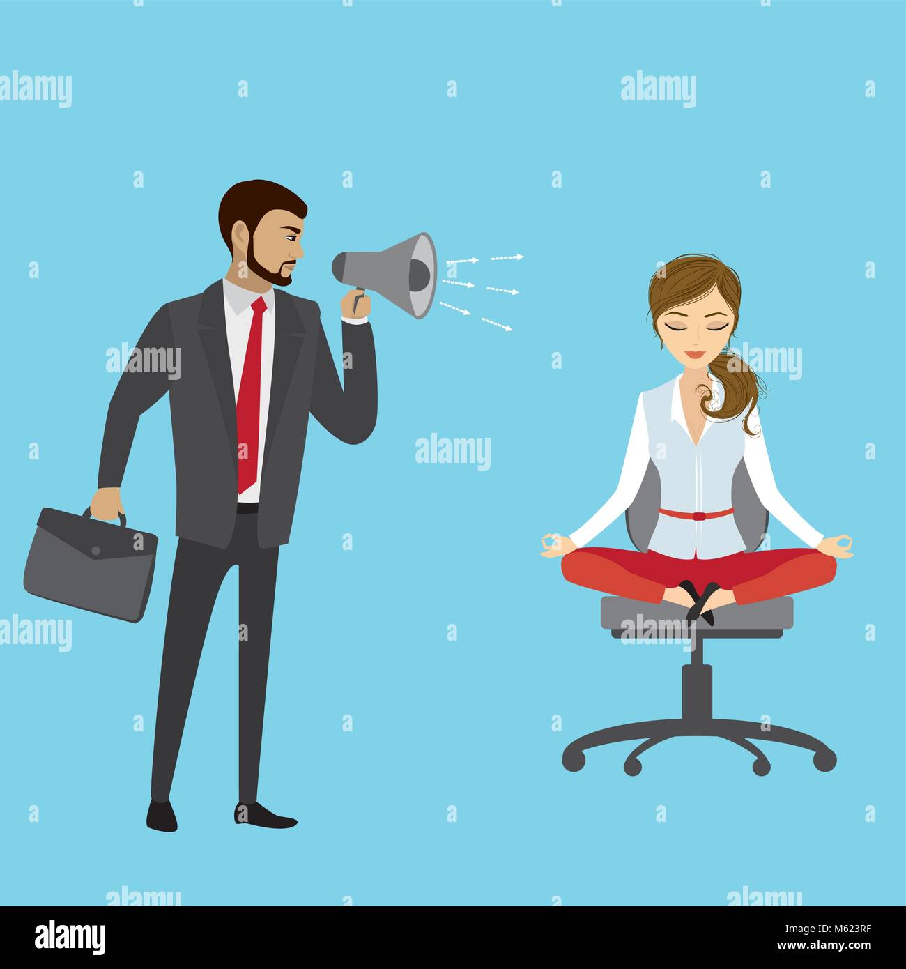 Chief yelling at the manager, business stress concept, vector ...