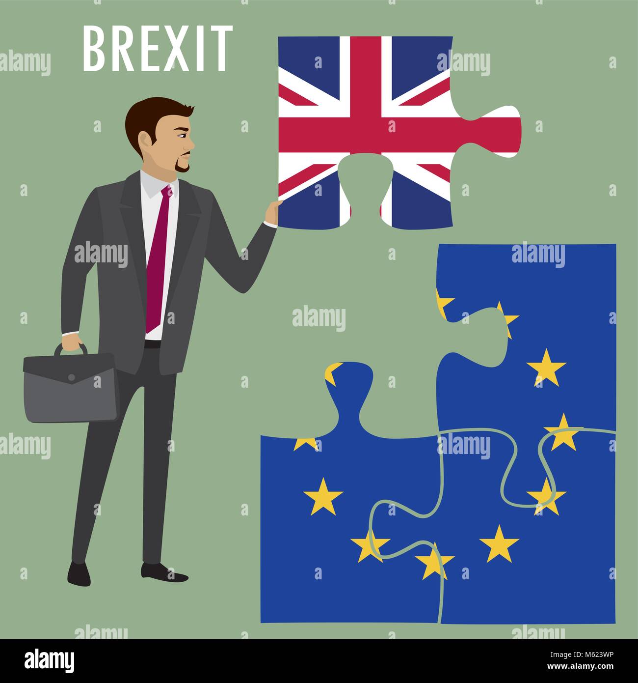 Brexit puzzle concept. British and European Union flag , referendum ...