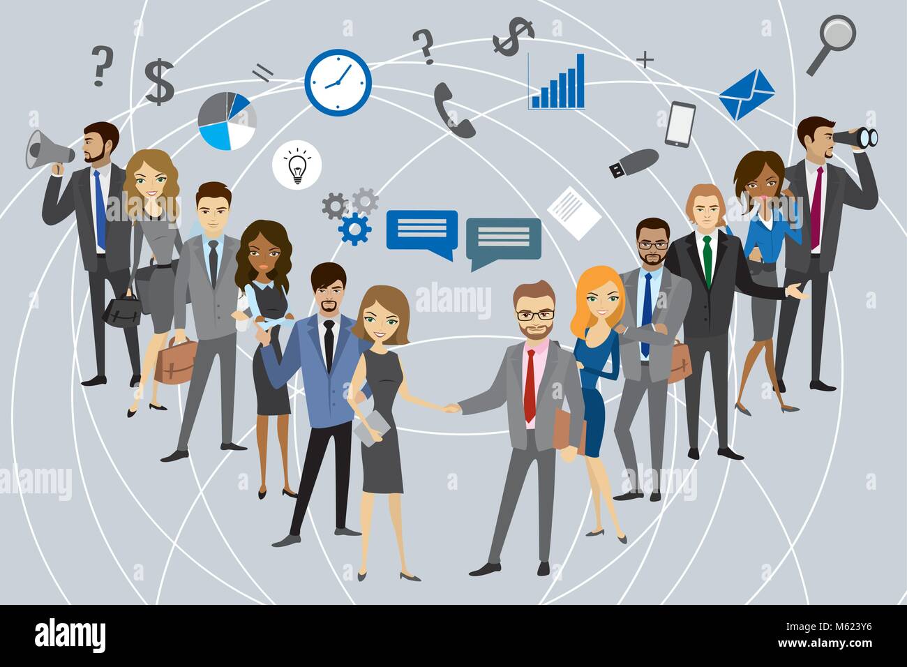 Two group of a professional business team, vector illustration Stock ...