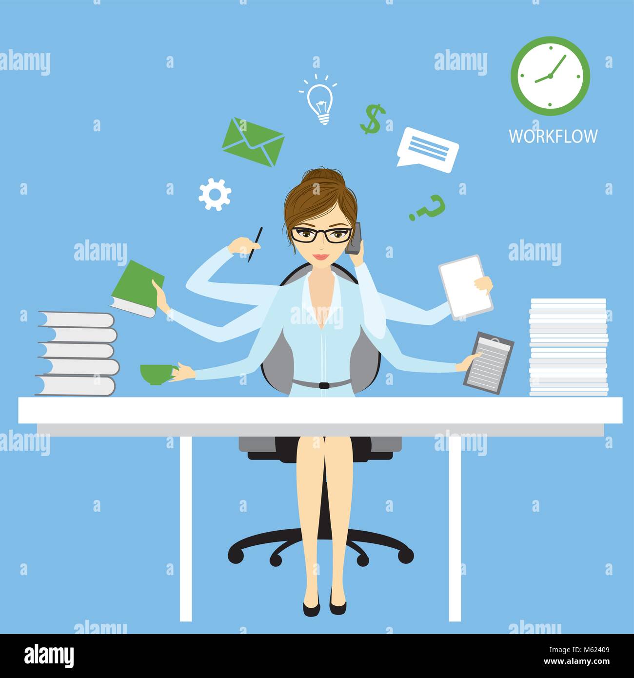 Multitasking Business Woman