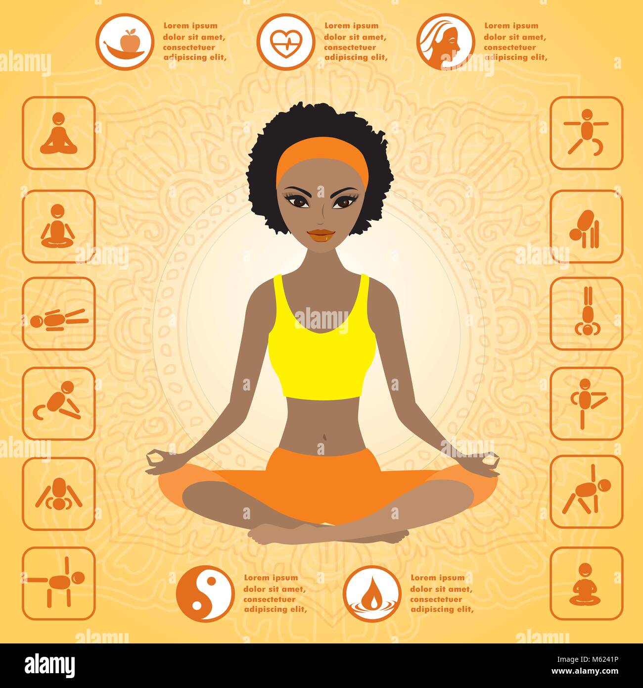 Cute African American Girl Sitting In The Lotus Position Yoga