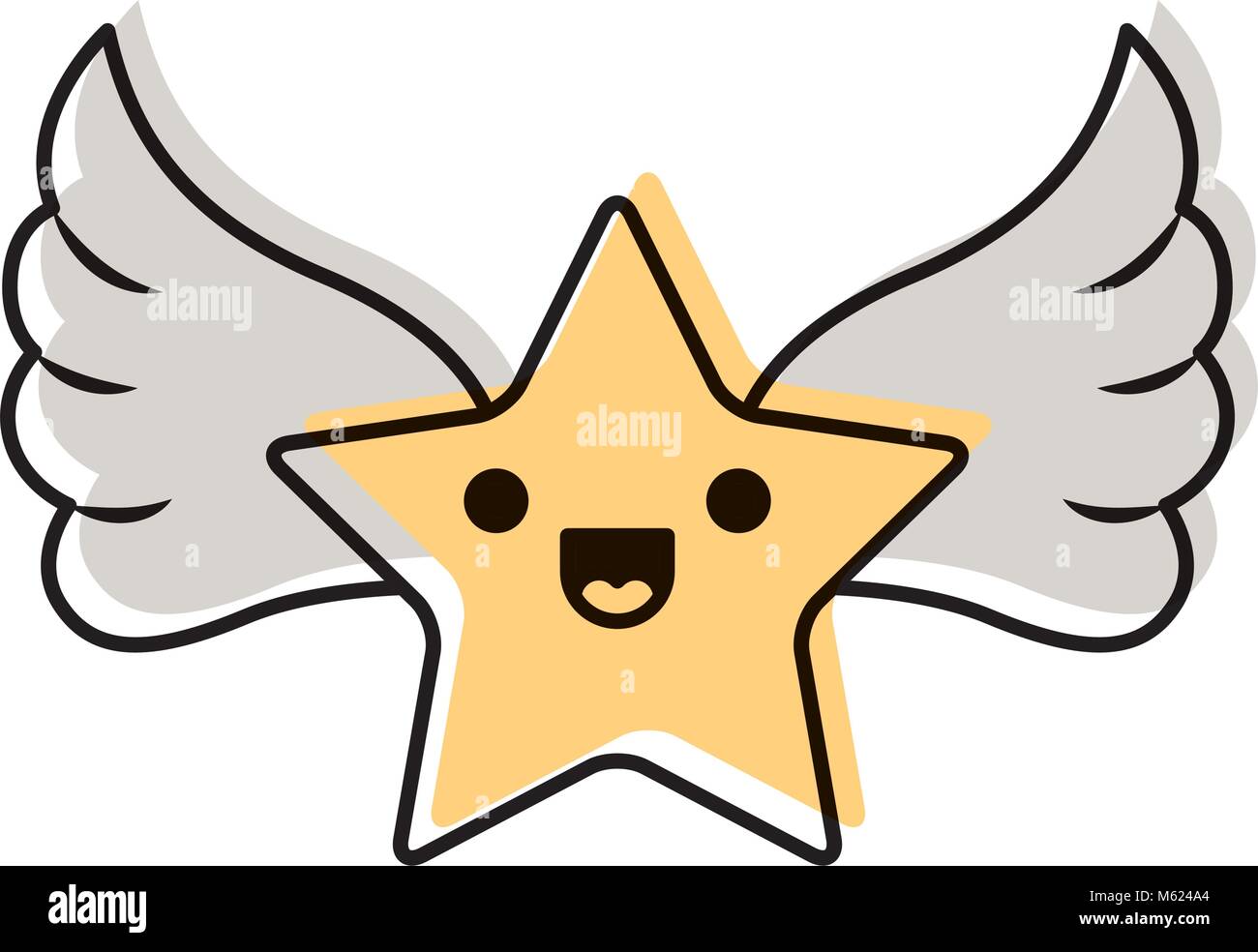 cute star with wings kawaii character Stock Vector Image & Art - Alamy
