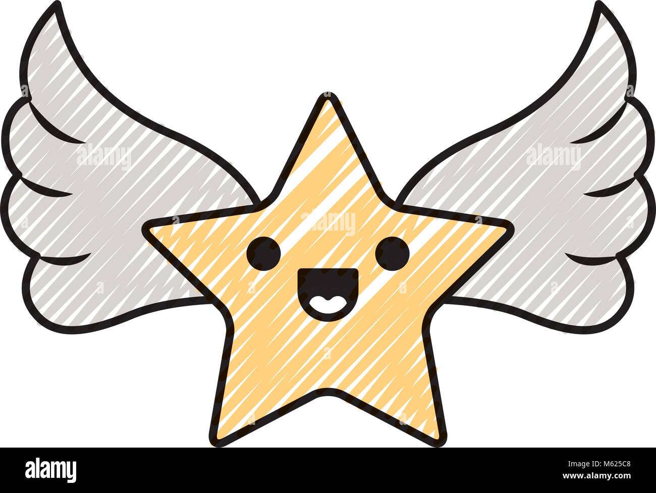 cute star with wings kawaii character Stock Vector Image & Art - Alamy