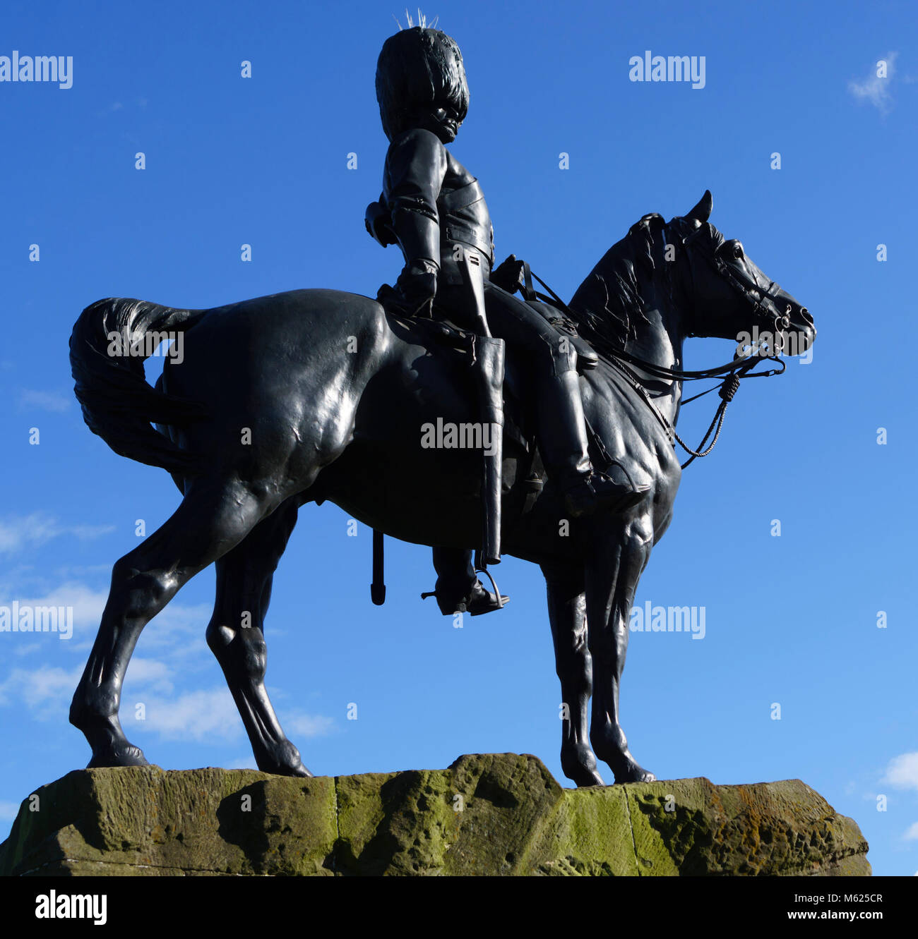 Scotland - Edinburgh. Statue memorial to the Scots Greys, mounted ...