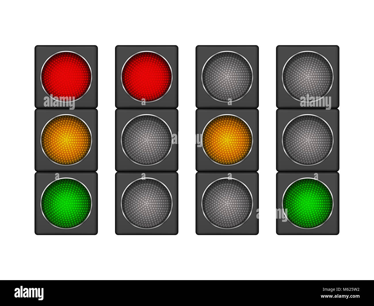 4 traffic light red traffic light red traffic lights red Cut Out Stock ...