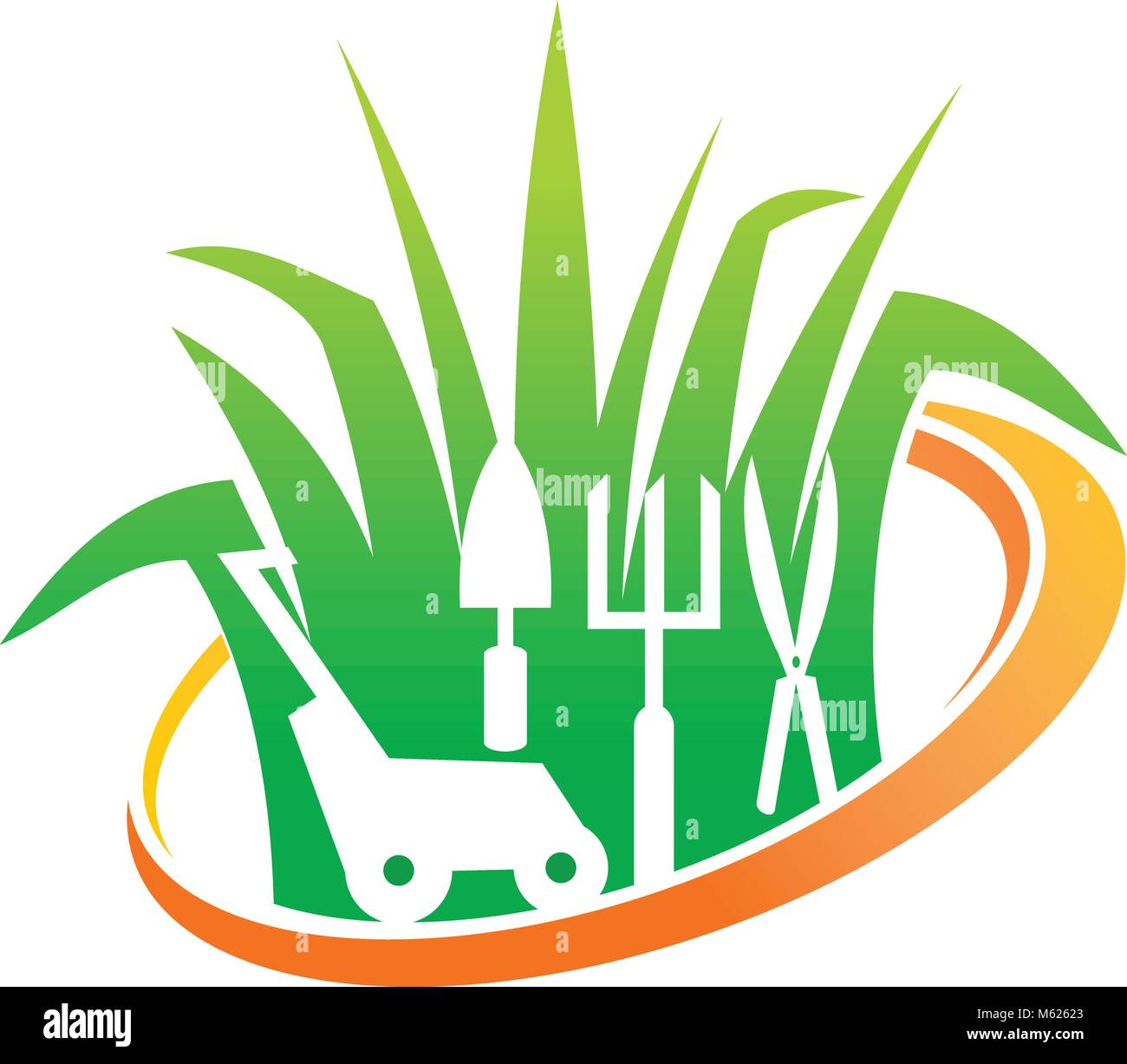 Reel lawn mower Stock Vector Images - Alamy