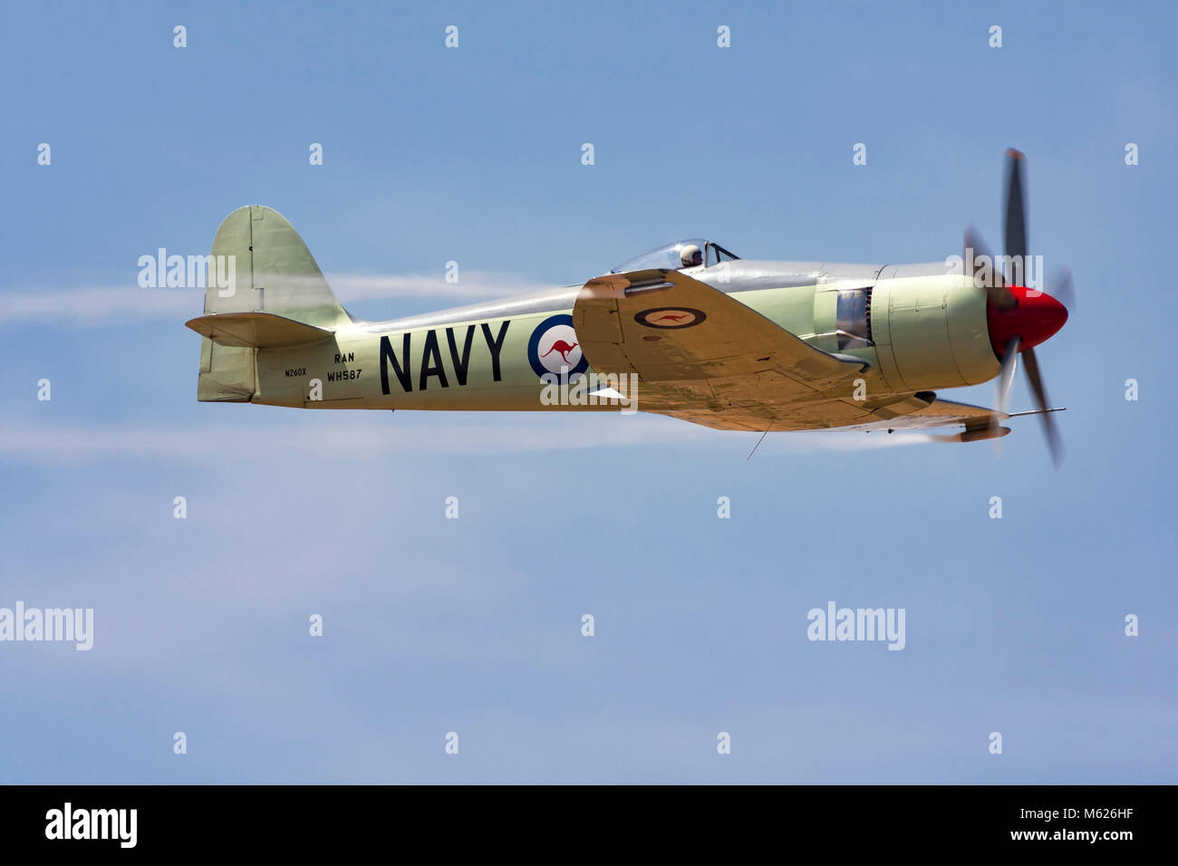 Ellsworth Getchell pilots the Bristol Centaurus powered Hawker FB Mk ...