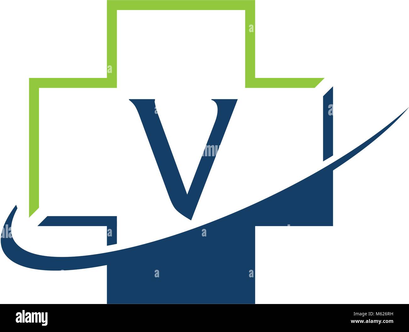 Cross Healthcare Letter V Stock Vector Image & Art - Alamy