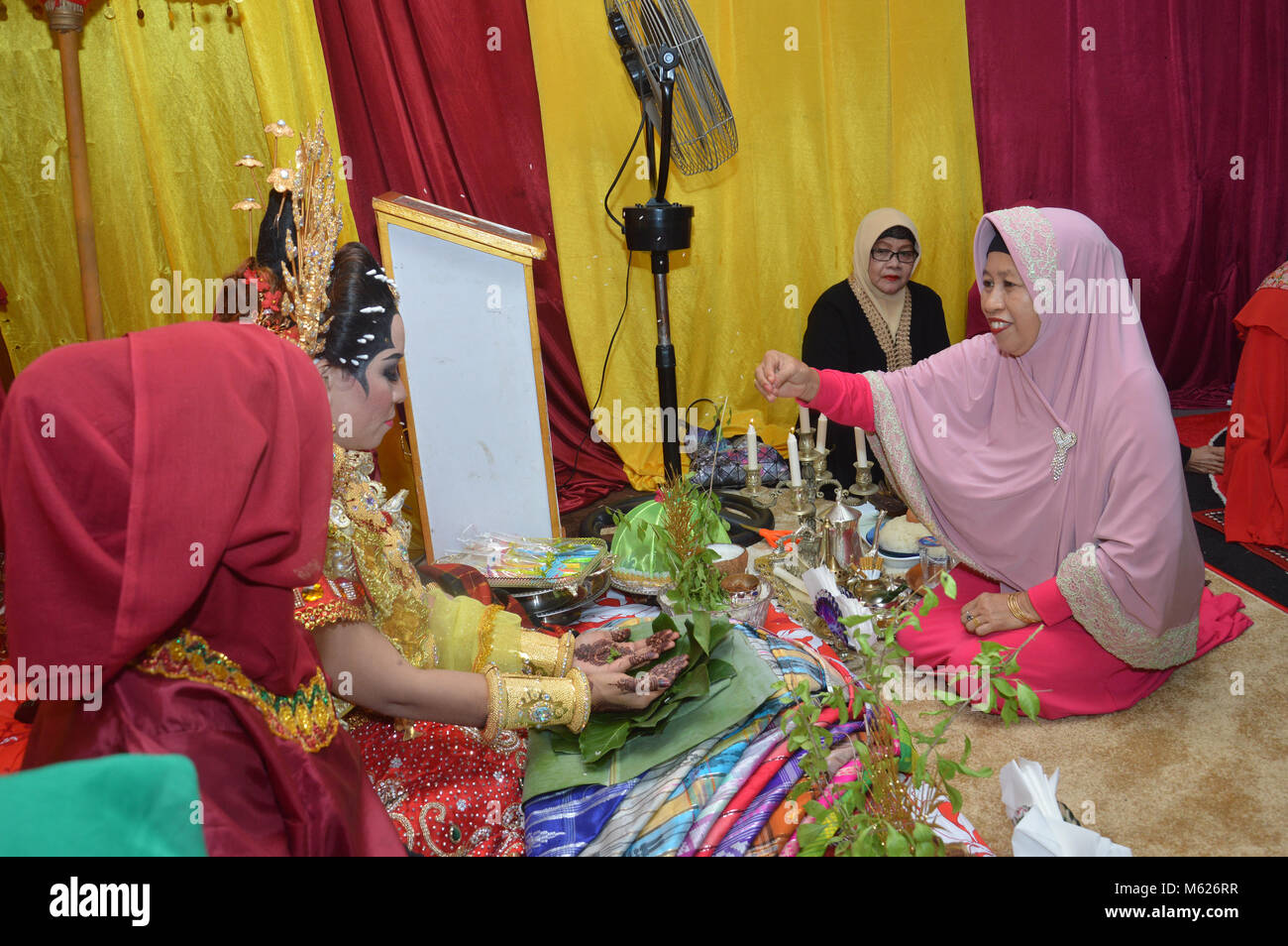 TARAKAN, INDONESIA - 19th March 2016 : "Mappacci" the traditional ...