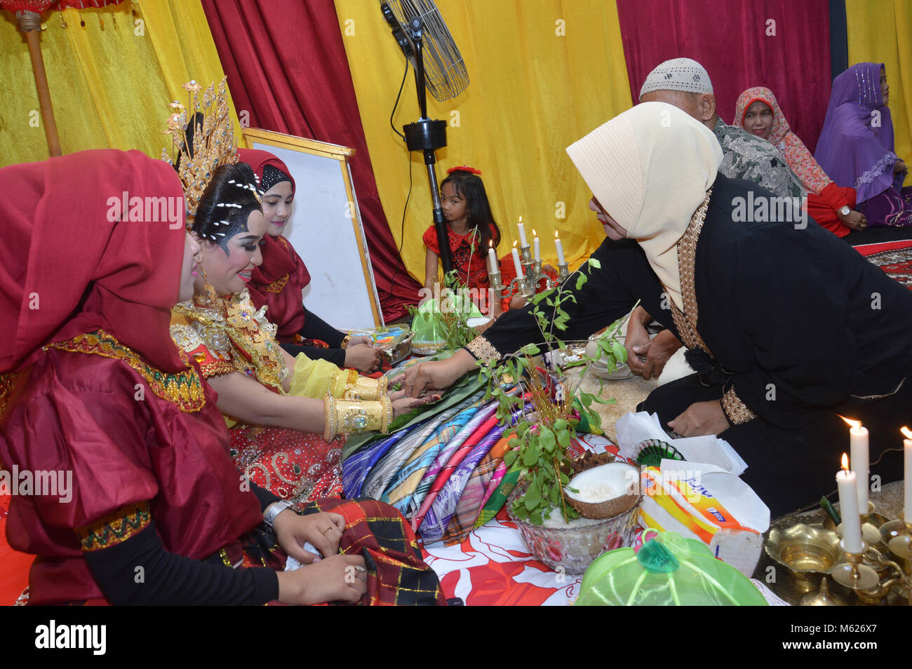 TARAKAN, INDONESIA - 19th March 2016 : "Mappacci" the traditional ...