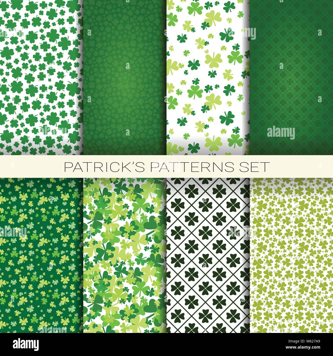 Big Set Of Patterns For Saint Patricks Day Irish Seamless Backgrounds ...