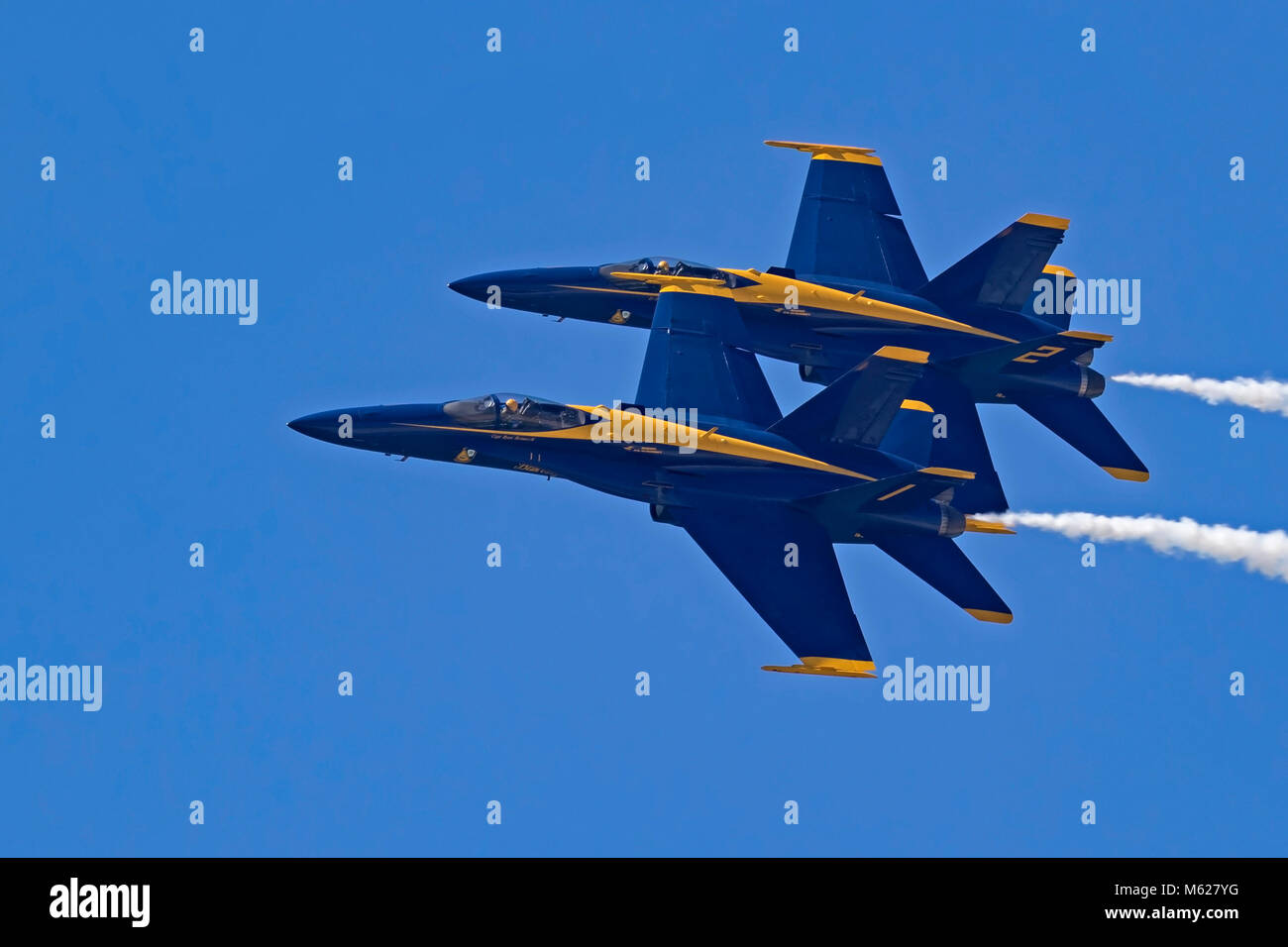 Jet fighters of the Navy Blue Angels flying at the 2017 Huntington ...