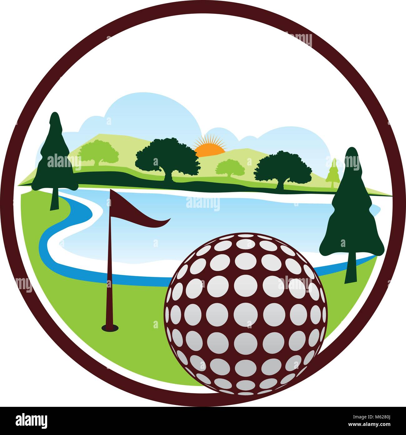 Golf Landscape Logo Design Template Vector Stock Vector Image & Art - Alamy