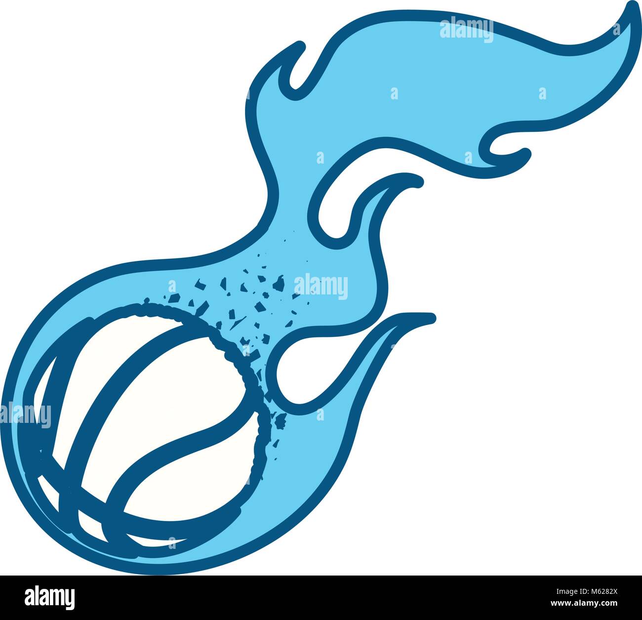 Basketball ball in fire icon vector illustration graphic design Stock ...