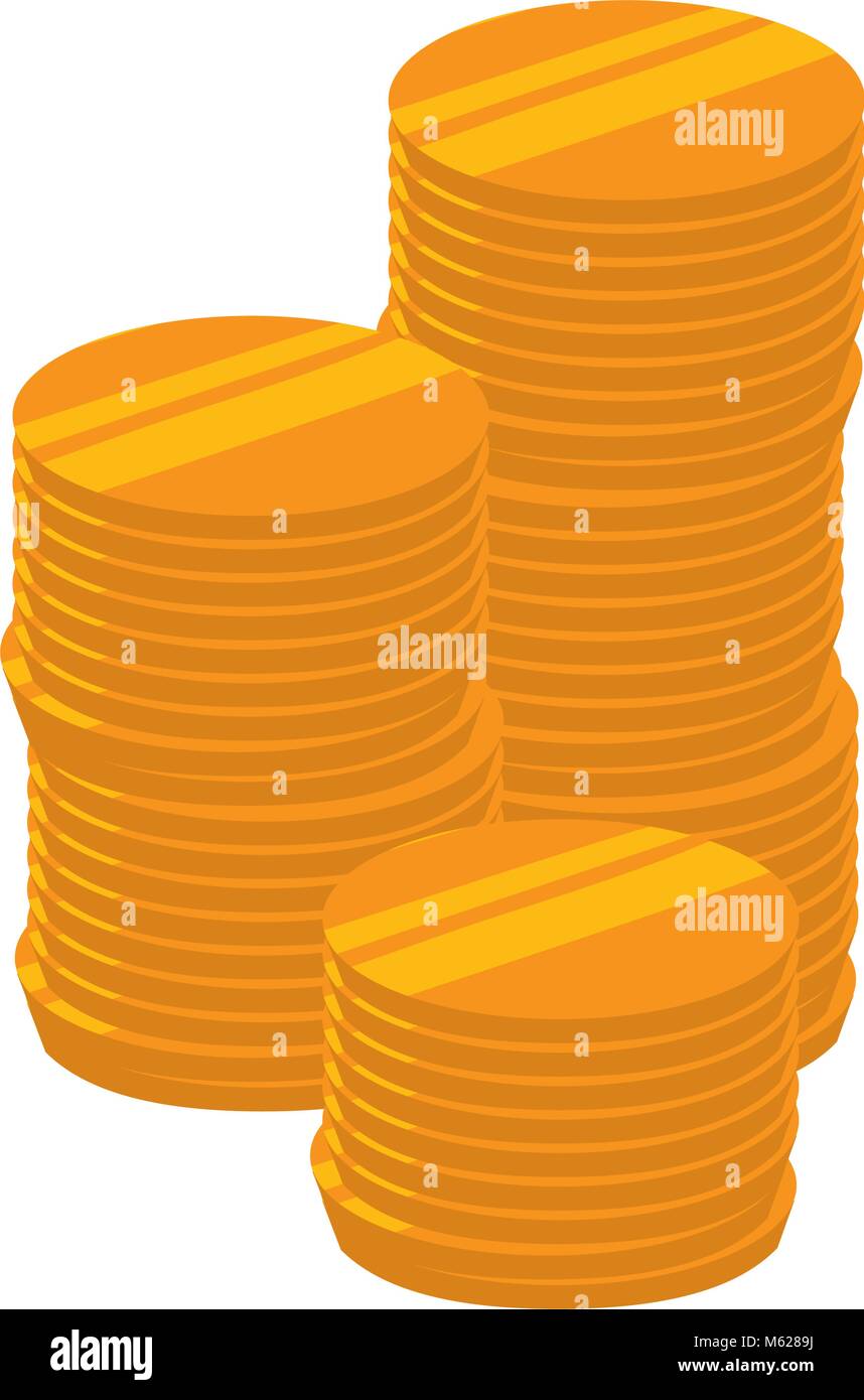 coins piled up icon vector illustration graphic design Stock Vector ...