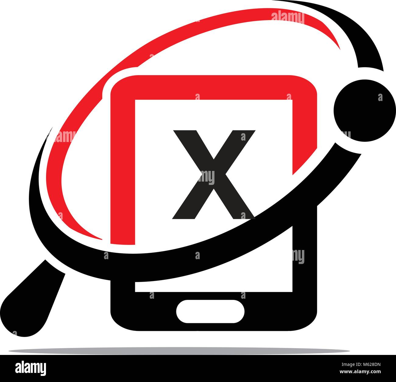 Hand phone Search initial X Stock Vector Image & Art - Alamy